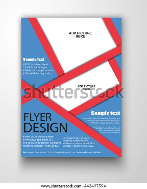 Blue Red Brochure Design Template Vector Stock Vector (Royalty Free ...
