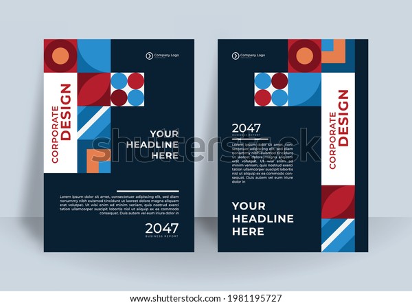 Blue Red Color Scheme Geometric Background Stock Vector (Royalty Free ...