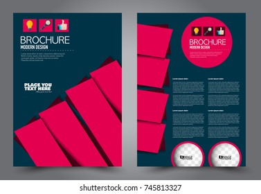 Blue Red Flyer Template Design Brochure Stock Vector (Royalty Free ...