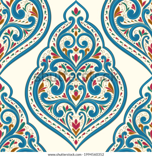 Blue Red Green Turkish Seamless Pattern Stock Vector (Royalty Free ...