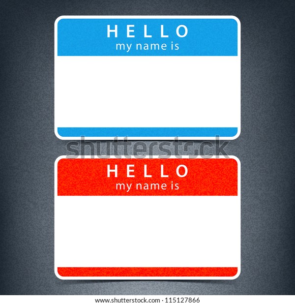 Blue Red Name Tag Blank Sticker Stock Vector (Royalty Free) 115127866