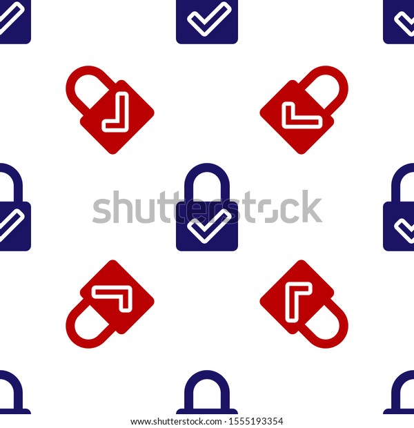 Blue Red Open Padlock Check Mark Stock Vector (Royalty Free) 1555193354 ...