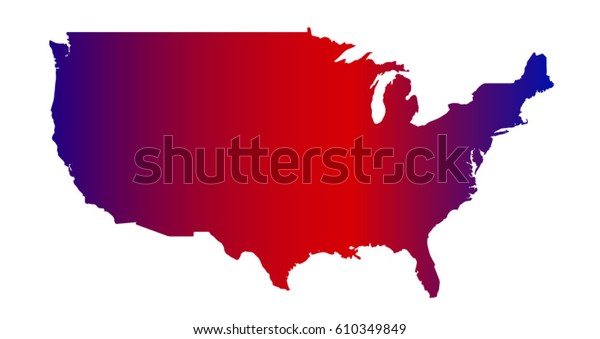 Blue Red United States Map Coasts Stock Vector (Royalty Free) 610349849 ...