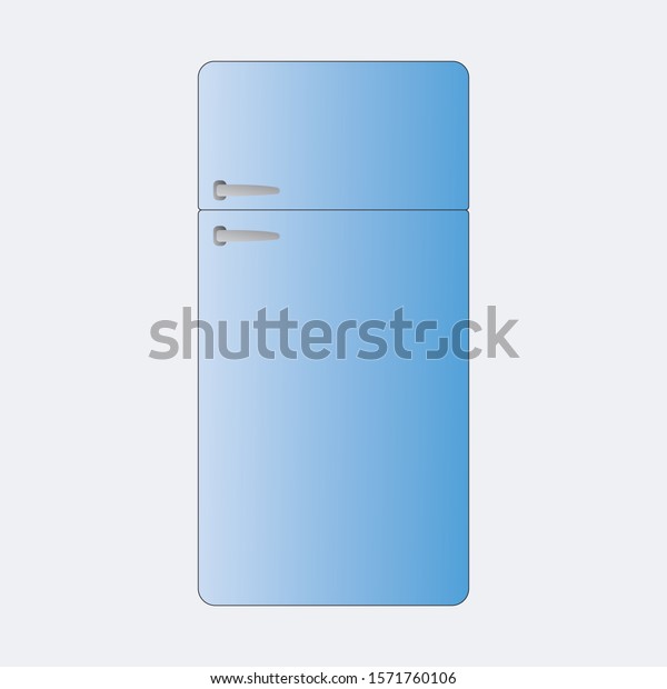 Blue Refrigerator Retro Style 80s Stock Vector (Royalty Free ...