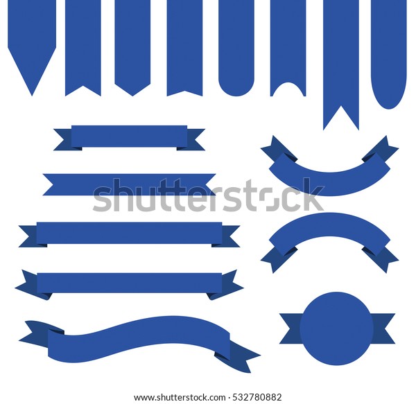 Blue Ribbon Banner Collection Stock Vector (Royalty Free) 532780882 ...