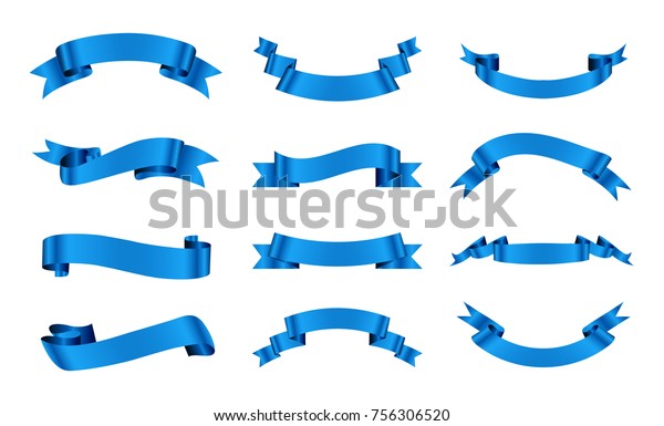 Blue Ribbons Setvector Ribbon Banners Stock Vector (Royalty Free ...