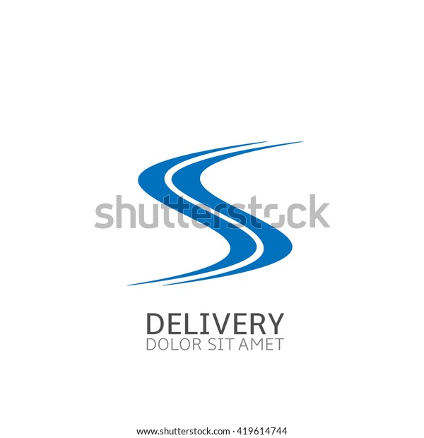 Blue Road Sign Logo Transportation Concept Stock Vector (Royalty Free ...