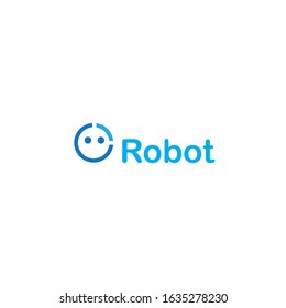 Blue Robot Logo Template Design Stock Vector (Royalty Free) 1635278230 ...
