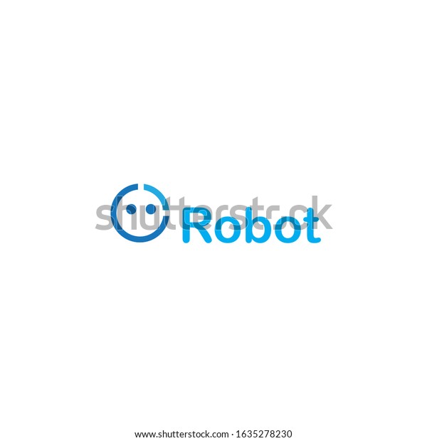 Blue Robot Logo Template Design Stock Vector (Royalty Free) 1635278230 ...