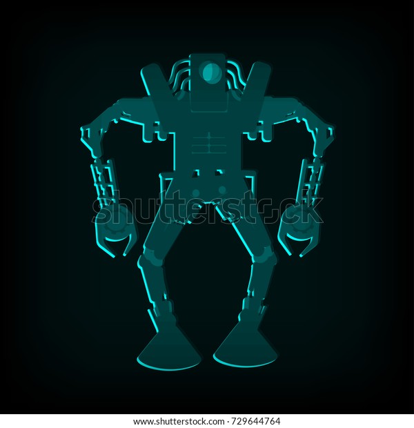 Blue Robot Robot Parts Logos Emblems Stock Vector (Royalty Free ...