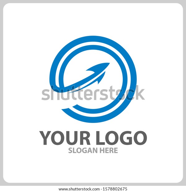 Blue Rocket Logo Vector Ilustration Stock Vector (Royalty Free ...