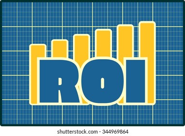 Blue Roi Text On Yellow Chart Stock Vector (Royalty Free) 346309430 ...