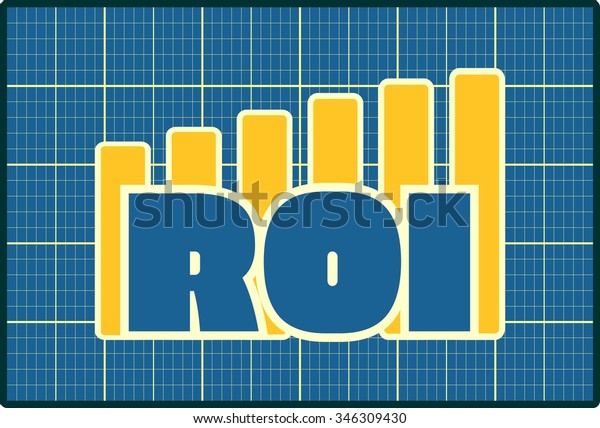 Blue Roi Text On Yellow Chart Stock Vector (Royalty Free) 346309430 ...