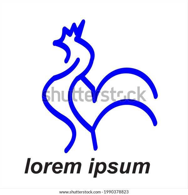 Blue Rooster Silhouette Vector Logo Stock Vector (Royalty Free ...