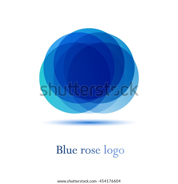 Blue Rose Logo Flower Made Circles Stock Vector (Royalty Free ...