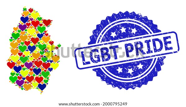 Blue Rosette Rubber Seal Lgbt Pride Stock Vector (Royalty Free ...