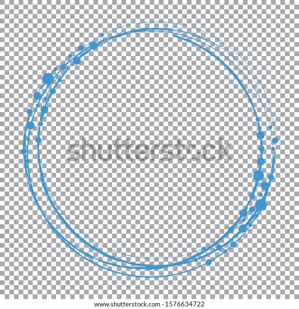 Blue Round Brush Frame On Transparent Stock Vector (Royalty Free ...