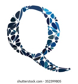 Blue Round Circle Alphabet Vector Stock Vector (Royalty Free) 352399805 ...