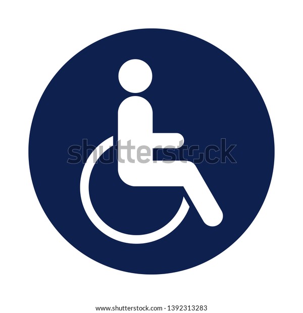 Blue Round Handicapped Sticker Stock Vector (Royalty Free) 1392313283