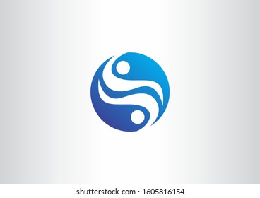 Blue Round Logo Design Symbol Isolated Stock Vector (Royalty Free ...