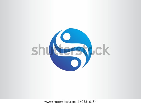 Blue Round Logo Design Symbol Isolated Stock Vector (Royalty Free ...