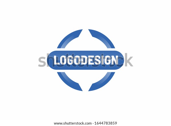 Blue Round Logo Design Template Stock Vector (Royalty Free) 1644783859 ...