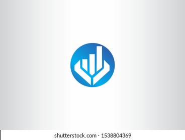 Blue Round Logo Finance Concept Design Stock Vector (Royalty Free ...