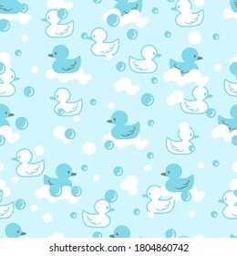 Blue Rubber Ducks Vector Illustration Seamless Stock Vector (Royalty ...