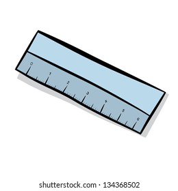 Blue Ruler Vector Cartoon Illustration Isolated: เวกเตอร์สต็อก (ปลอดค่า ...