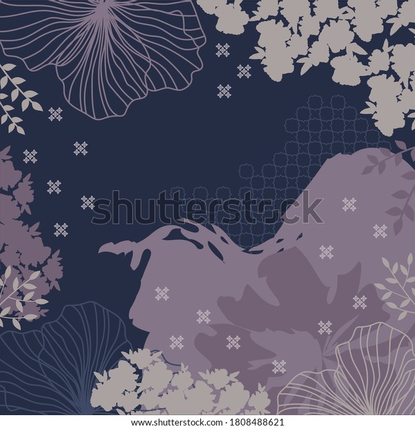 Vektor Stok Blue Scarf Pattern Pretty Abstract Design (Tanpa Royalti ...