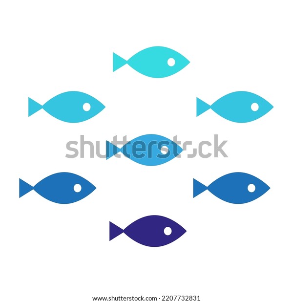 Blue School Fish Summer Illustration Vector Stock Vector (Royalty Free ...