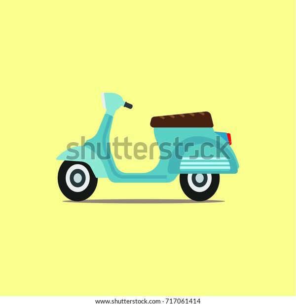 Blue Scooter Motorcycle Vector Cartoon Illustration Stock Vector ...
