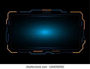 Blue Screen Hologram Frame Template Design Stock Vector (Royalty Free ...