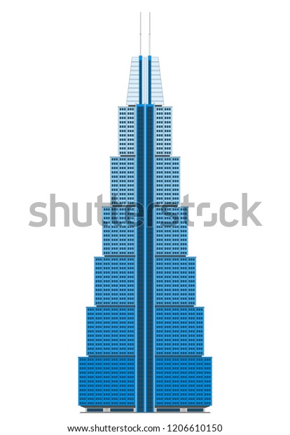 Blue Scyscraper Isolated On White Background Stock Vector (Royalty Free ...