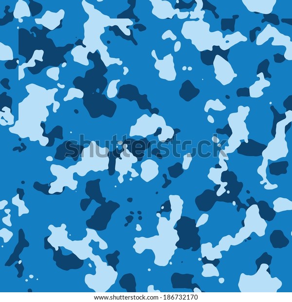 Blue Seamless Camouflage Vector 200 Camo Stock Vector (Royalty Free ...