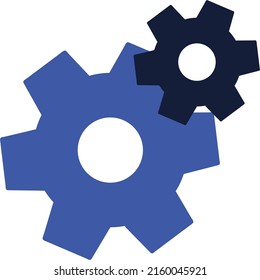 Blue Settings Icon On White Background Stock Vector (Royalty Free ...