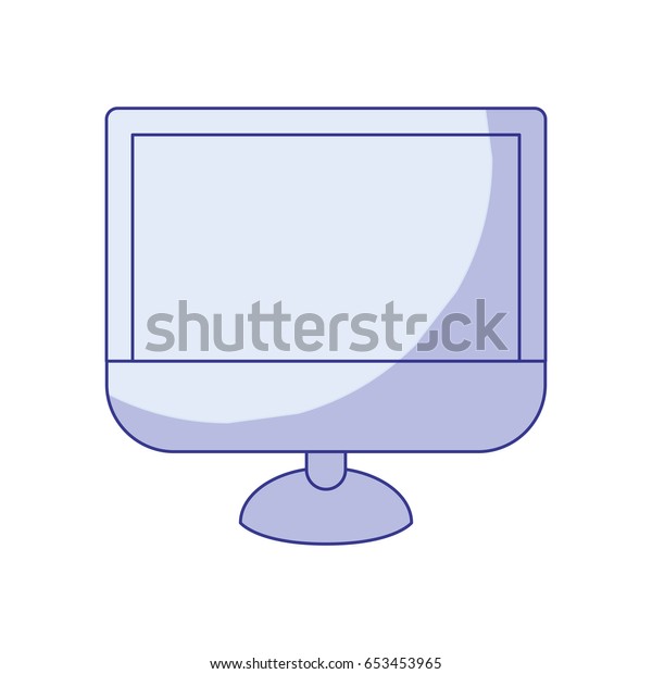 Blue Shading Silhouette Lcd Monitor Vector Stock Vector Royalty Free 653453965 Shutterstock