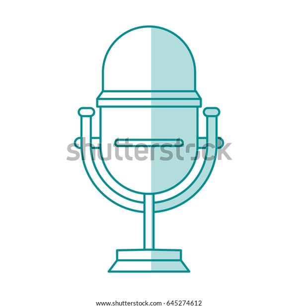 Blue Shading Silhouette Studio Microphone Stock Vector (Royalty Free ...