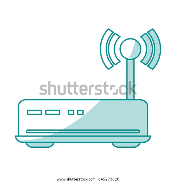 Blue Shading Silhouette Wireless Router Stock Vector (Royalty Free ...