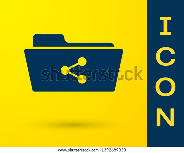 Blue Share Folder Icon Isolated On Stock Vector (Royalty Free ...
