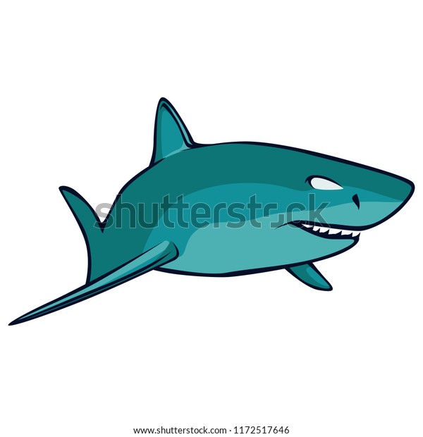 Blue Shark Vector Stock Vector (Royalty Free) 1172517646 | Shutterstock