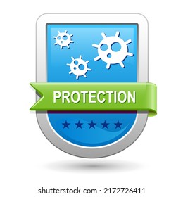 Blue Shield On White Background Protection Stock Vector (Royalty Free ...