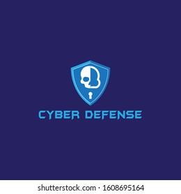 Blue Shield Security Cyber Defense Logo Stock Vector (Royalty Free ...