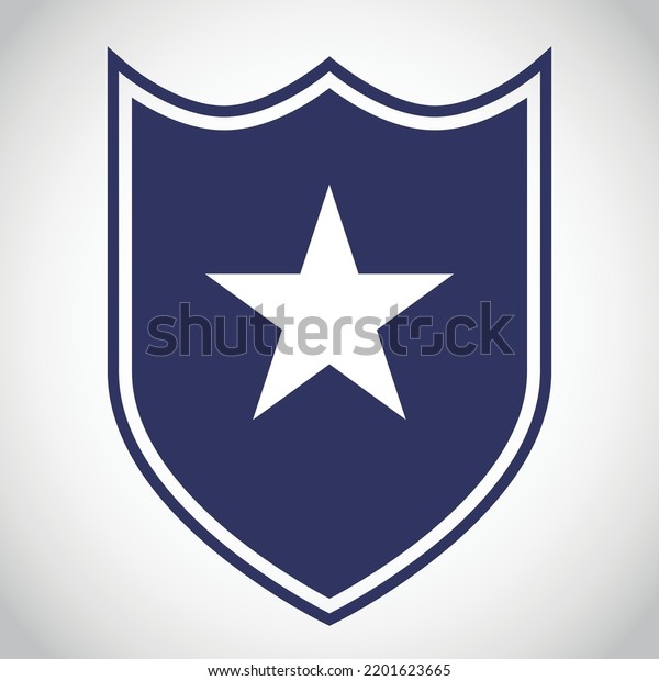 Blue Shield White Star Stock Vector (Royalty Free) 2201623665 ...
