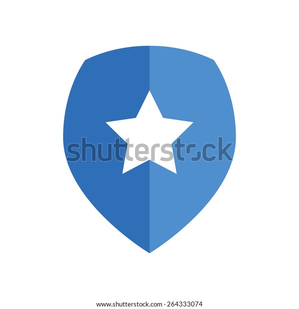 Blue Shield White Star Vector Illustration Stock Vector (Royalty Free ...