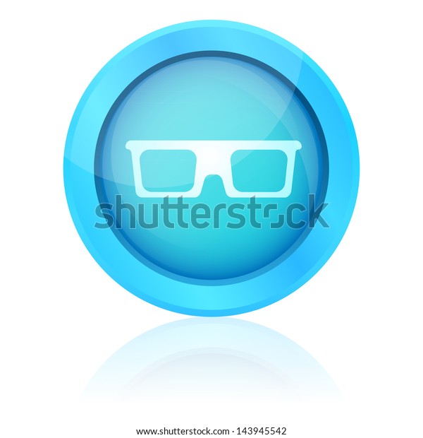 Blue Shiny Glasses Icon Reflection Stock Vector (Royalty Free ...