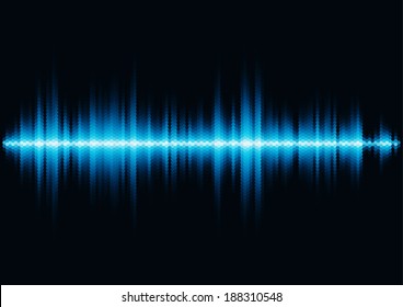 Sound Wave Vector Background Blue Digital Stock Vector (Royalty Free ...