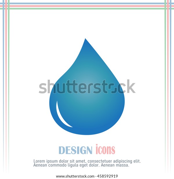Blue Shiny Water Drop Stock Vector (Royalty Free) 458592919