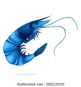 Blue Shrimp Vector Isolated On White Stock Vector (Royalty Free ...