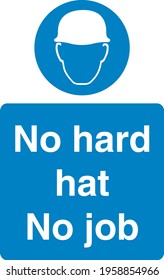 Blue Sign Board No Hard Hat Stock Vector (Royalty Free) 1958854966 ...